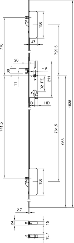 MFV systeQ-M-SLH-EK-ESC1 FKT. C D35 PZ94 F2,7x24x1838 R | 109564